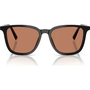 Miu Miu 53mm Square Frame Sunglasses - Black/brown