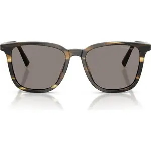 Miu Miu 53mm Square Frame Sunglasses - Striped Loden/dark Grey