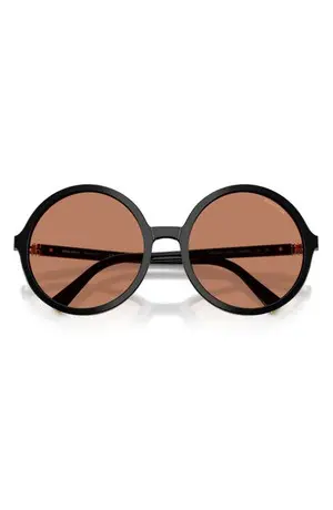 Miu Miu 59mm Round Frame Sunglasses - Black/brown