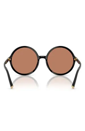 Miu Miu 59mm Round Frame Sunglasses - Black/brown