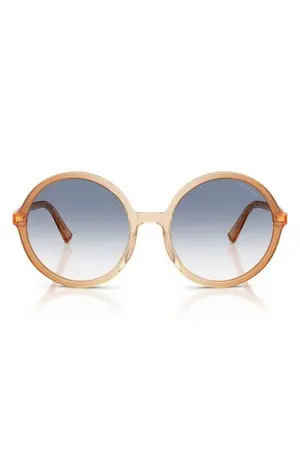 Miu Miu 59mm Round Frame Sunglasses - Brown Gradient/brandy/blue