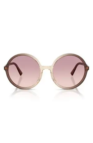 Miu Miu 59mm Round Frame Sunglasses - Brown Gradient/brown/violet