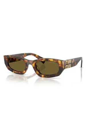 Miu Miu Irregular Sunglasses - Havana Honey/dark Brown