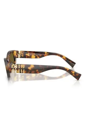 Miu Miu Irregular Sunglasses - Havana Honey/dark Brown