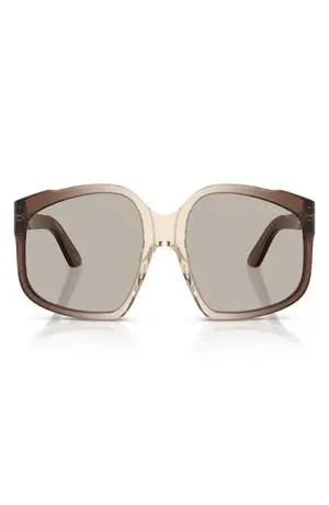 Miu Miu 59mm Polarized Irregular Sunglasses - Brown Gradient/light Brown