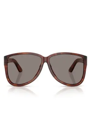 Miu Miu 61mm Oversized Pilot Sunglasses - Striped Tobacco/dark Grey