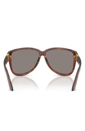 Miu Miu 61mm Oversized Pilot Sunglasses - Striped Tobacco/dark Grey