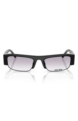 Miu Miu 54mm Rectangular Sunglasses - Black/clear Gradient Grey