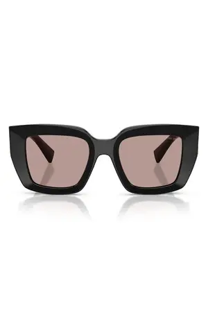 Miu Miu 51mm Gradient Square Sunglasses - Black/light Purple Brown