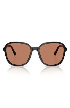Miu Miu 58mm Polarized Pillow Sunglasses - Black/brown