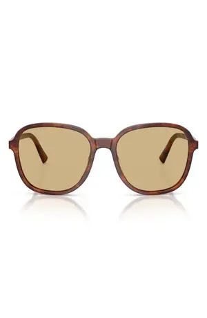 Miu Miu 58mm Polarized Pillow Sunglasses - Striped Tobacco/yellow