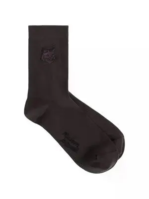 Maison Kitsuné Appliqué Ribbed Socks - Brown