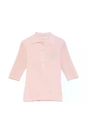 Agnona Ribbed-knit Polo Top