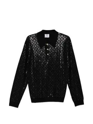Casablanca Patterned Buttoned Polo Shirt
