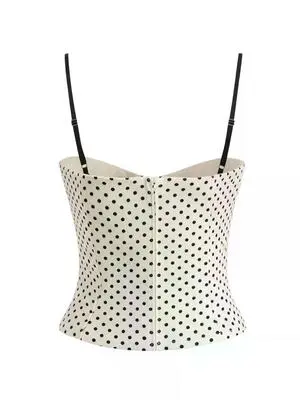 REFORMATION Andrea Polka Dot Tie Top