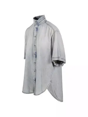 DARKPARK Buttoned Collar Top - Blue
