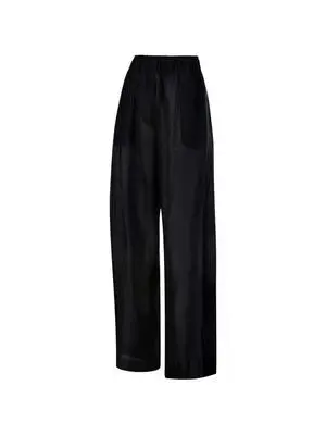 THELATEST Elasticated Wide-leg Trousers - Black