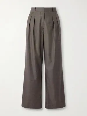Loulou De Saison Sbiru Pleated Wool-twill Trousers - Brown