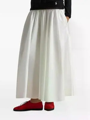 Polo Ralph Lauren Logo-embroidered A-line Midi Skirt