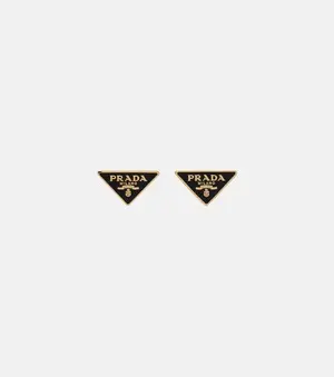 Prada Enamel Earrings - Gold