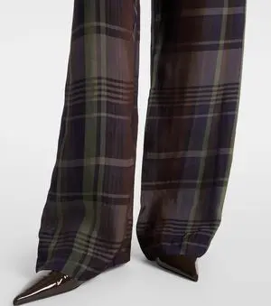 THE FRANKIE SHOP Baxter Checked Wide-leg Pants - Multicoloured