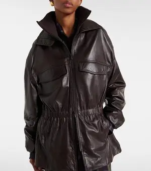 THE FRANKIE SHOP Carnaby Leather Jacket - Brown