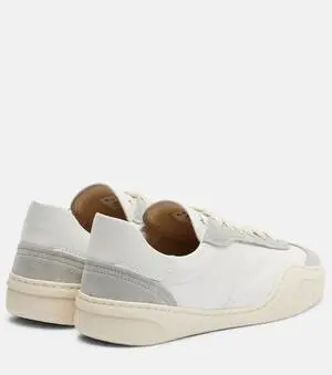 Acne Studios Suede-trimmed Leather Sneakers - White