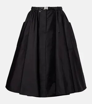 Prada Re-nylon Belted Midi Skirt - Black