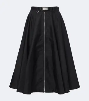 Prada Re-nylon Belted Midi Skirt - Black