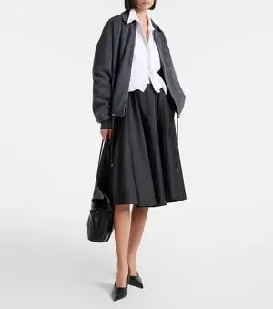 Prada Re-nylon Belted Midi Skirt - Black