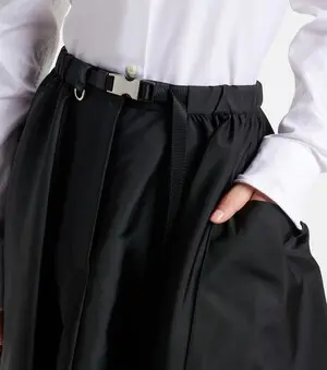 Prada Re-nylon Belted Midi Skirt - Black