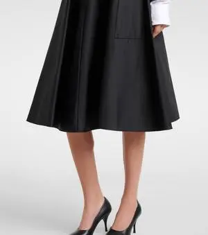 Prada Re-nylon Belted Midi Skirt - Black
