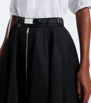 Prada Re-nylon Belted Midi Skirt - Black