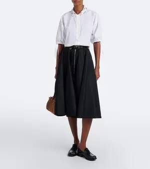 Prada Re-nylon Belted Midi Skirt - Black