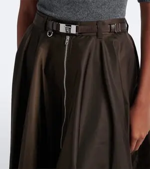 Prada Re-nylon Belted Midi Skirt - Brown
