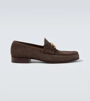 Valentino Garavani Vlogo Suede Loafers - Brown