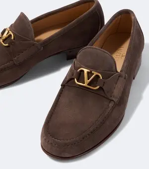 Valentino Garavani Vlogo Suede Loafers - Brown