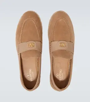 Valentino Garavani Vlogo Suede Espadrilles - Beige