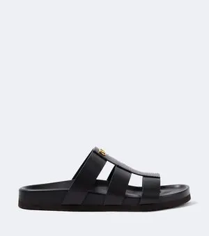 Valentino Garavani Studshield Vlogo Leather Sandals - Black