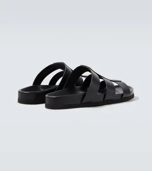 Valentino Garavani Studshield Vlogo Leather Sandals - Black