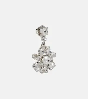 Simone Rocha Embellished Faux Pearl Drop Earrings - Silver