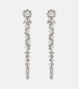 Simone Rocha Embellished Faux Pearl Drop Earrings - Silver