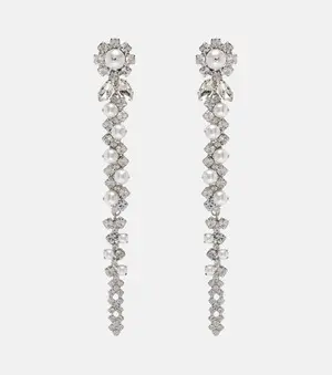 Simone Rocha Embellished Faux Pearl Drop Earrings - Silver
