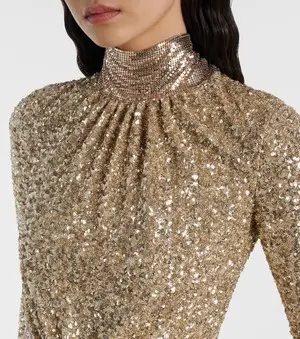 Rabanne Sequined Gathered Gown