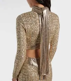 Rabanne Sequined Gathered Gown