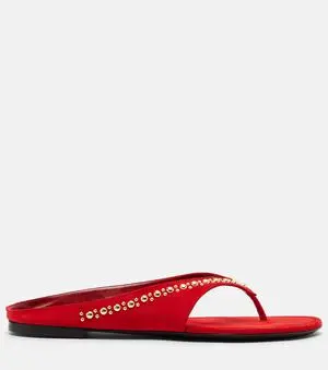 HERBERT LEVINE Sunkissed Studded Thong Sandals - Red