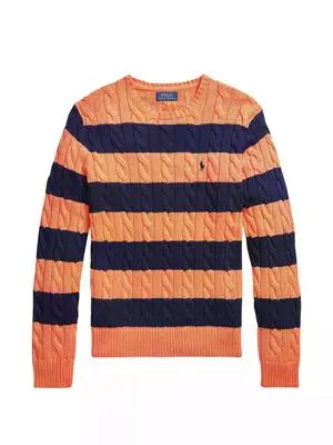 Polo Ralph Lauren Striped Cable-knit Sweater - Orange