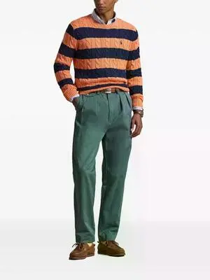 Polo Ralph Lauren Striped Cable-knit Sweater - Orange