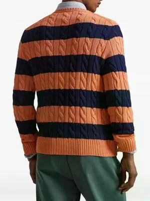 Polo Ralph Lauren Striped Cable-knit Sweater - Orange
