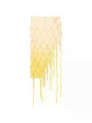 Blumarine Beaded Midi Skirt Yellow